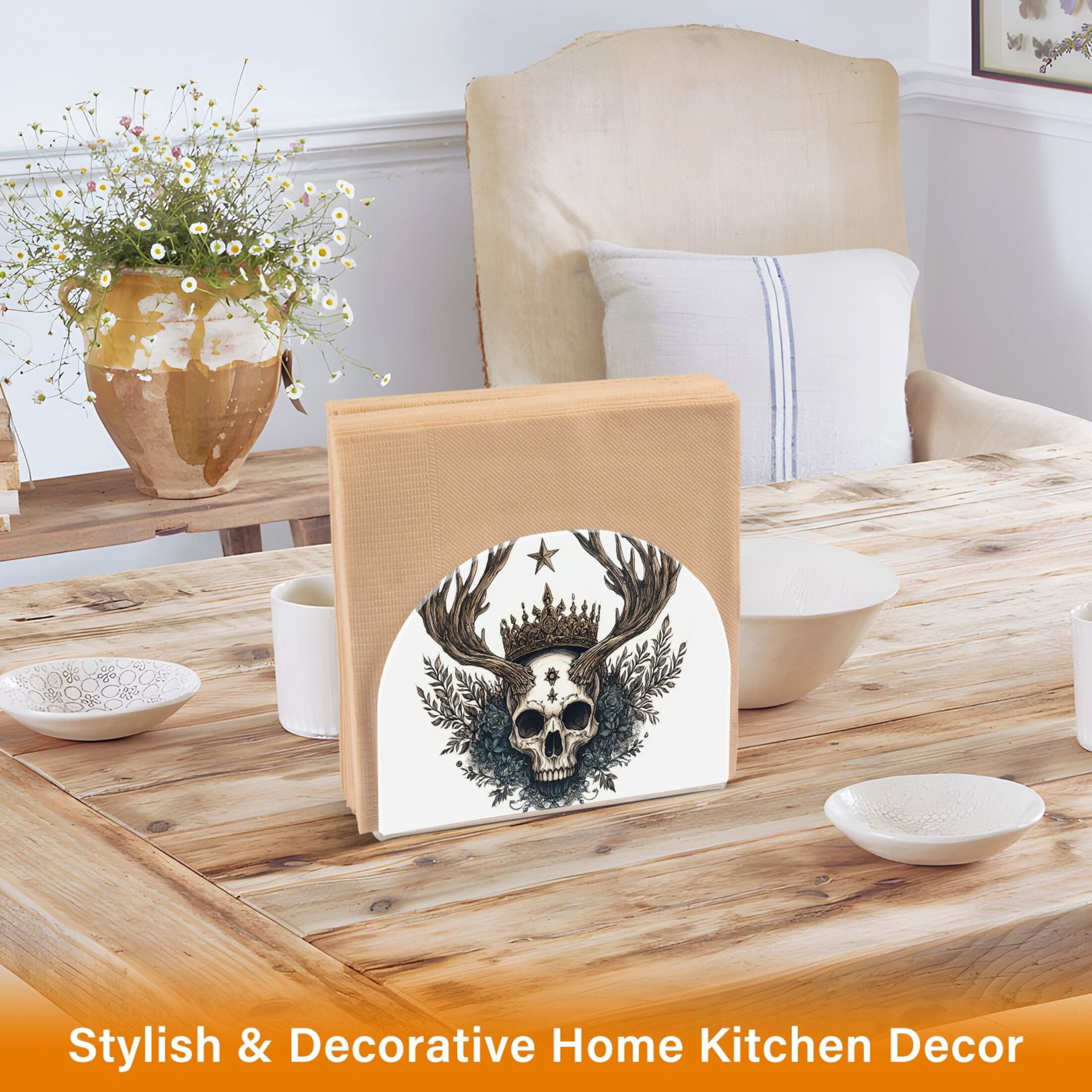 BZSMCE Napkin holder Creative Design Caribou Horn Skeleton Pattern ...