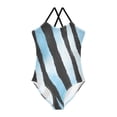 BZSMCE One-Piece Swimsuit with Crisscross StrapsBlue Gradient Zebra ...