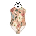 BZSMCE One-Piece Swimsuit with Crisscross StrapsFloral watercolor ...
