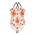 BZSMCE One-Piece Swimsuit with Crisscross StrapsHand drawn octopuses ...