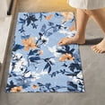 BZSMCE Orange Flower Blue Background Pattern 2-Piece Non-Slip Absorbent ...
