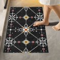 BZSMCE Ornate White Floral on Black Pattern Pattern 2-Piece Non-Slip ...