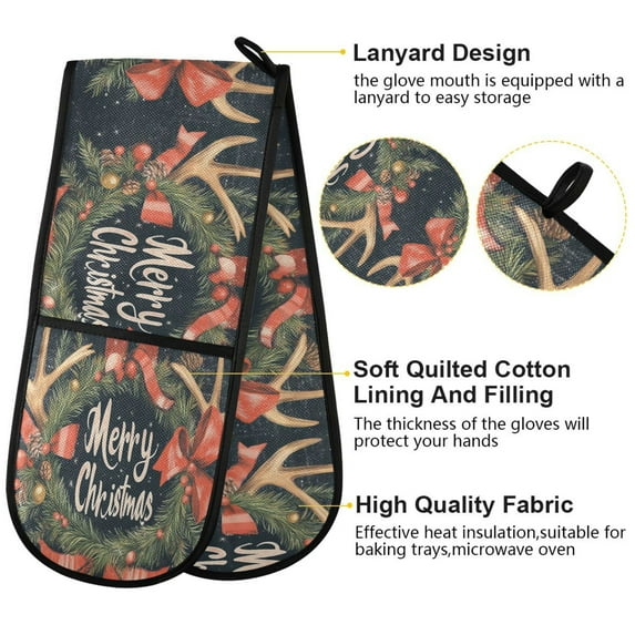 BZSMCE Oven Mitts Design Christmas Pattern Creative Pattern Resistant ...