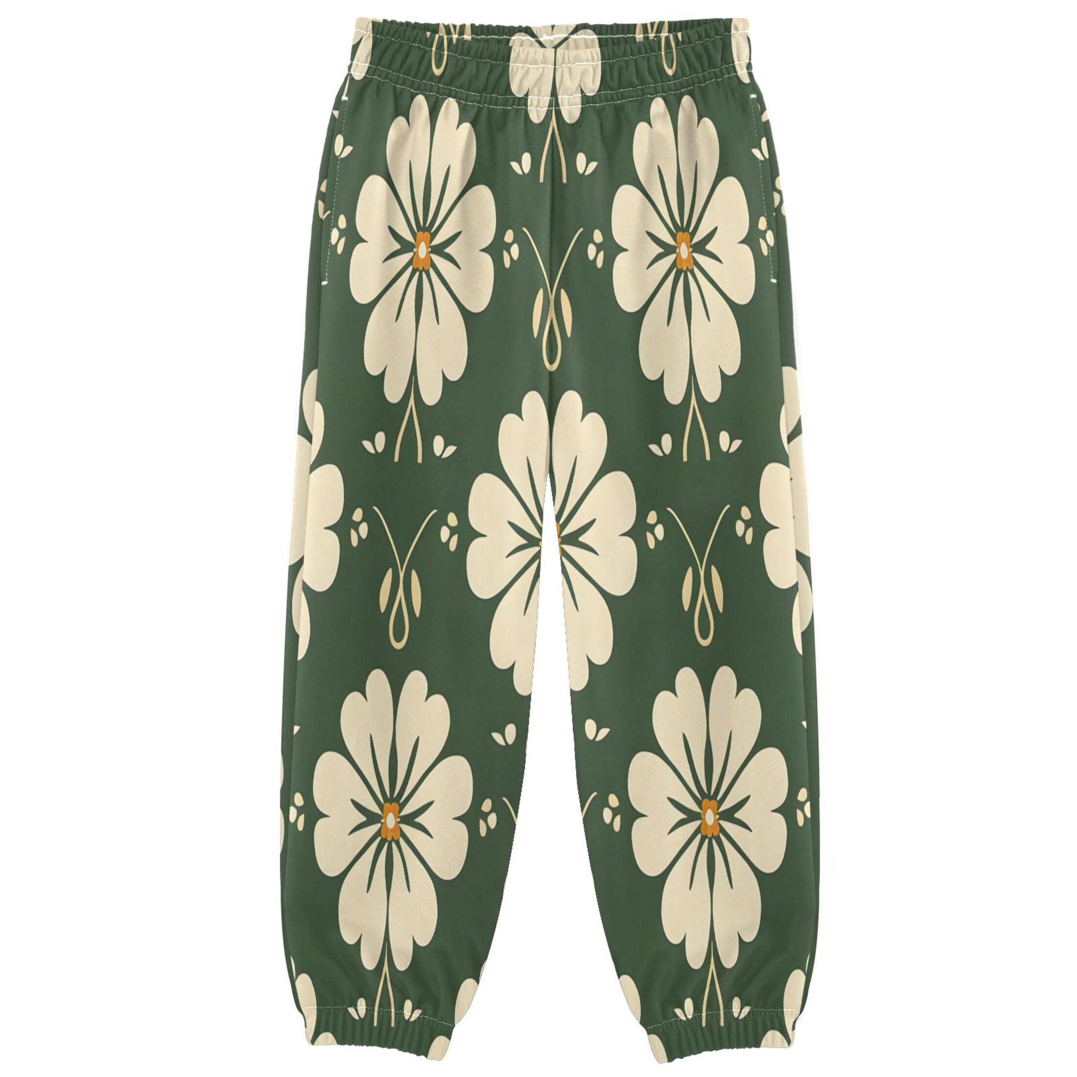 BZSMCE Pattern Yellow Green Tile Pattern Print Elastic Waist Jogger ...