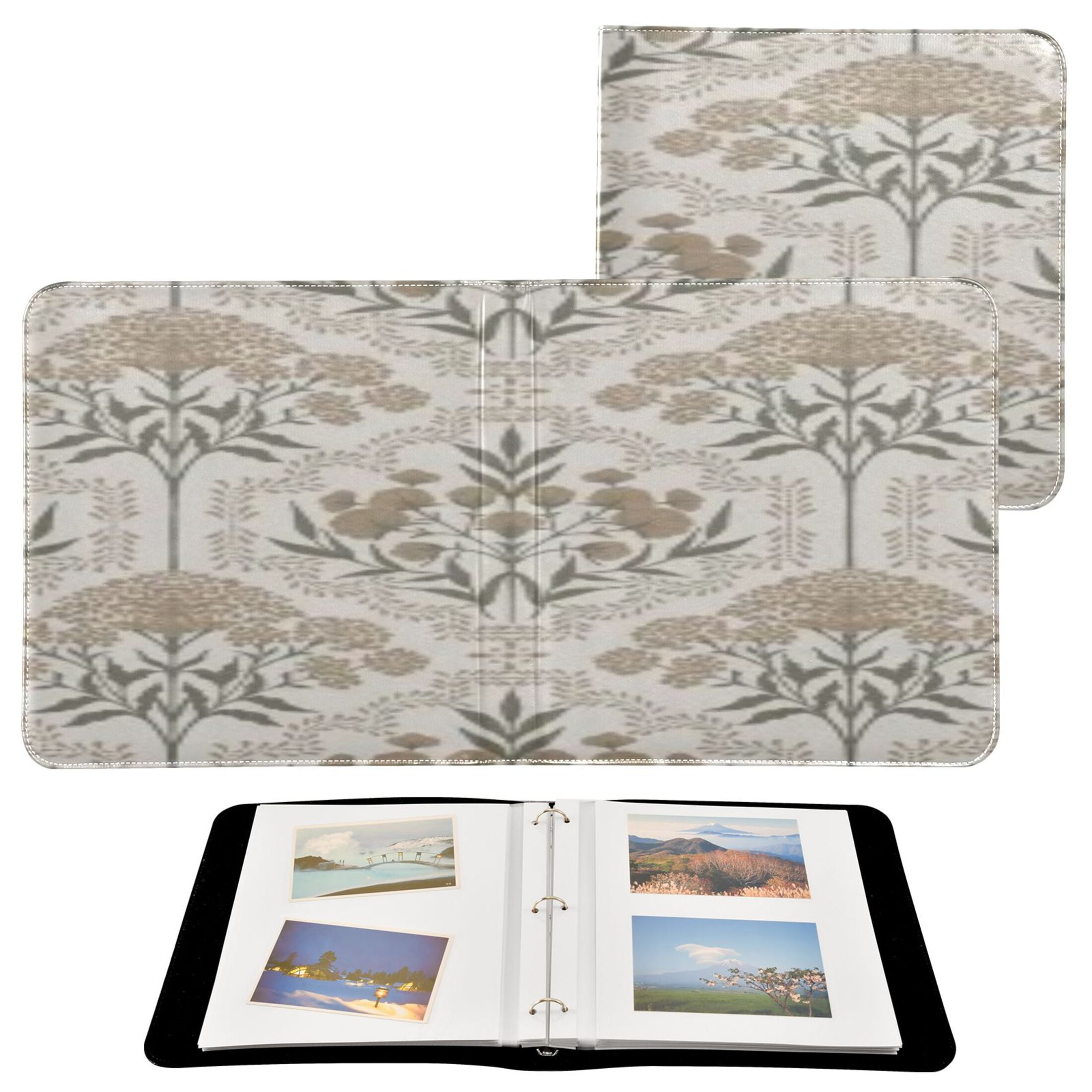 BZSMCE Photo Album Book Scrapbooking Beige Vintage Botanical Printed ...