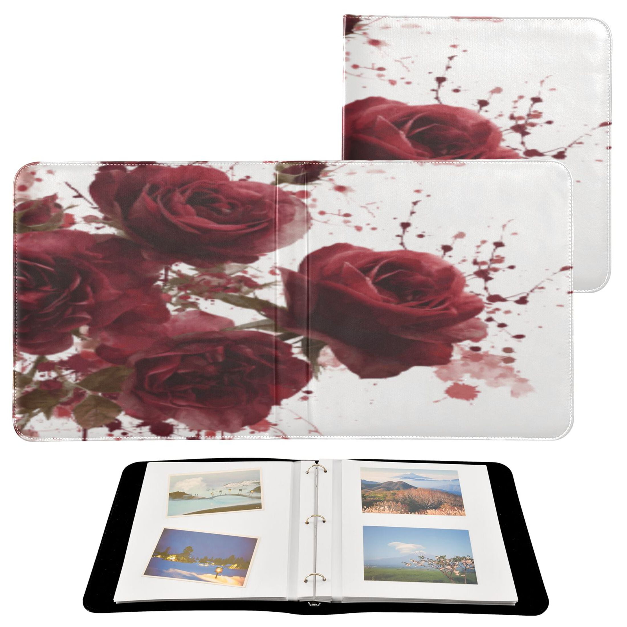 BZSMCE Photo Album Book Scrapbooking Blood-red Roses with Splatter ...