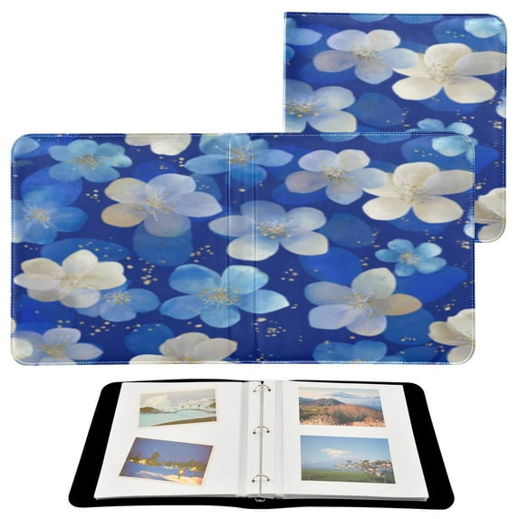 BZSMCE Photo Album Book Scrapbooking Blue Floral Dreamscape Printed ...
