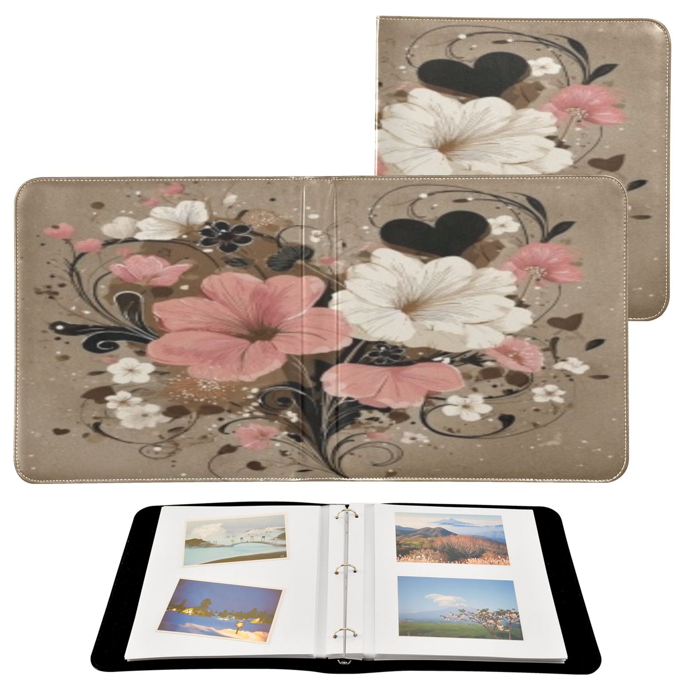 BZSMCE Photo Album Book Scrapbooking Bohemian Floral Heart Collage ...