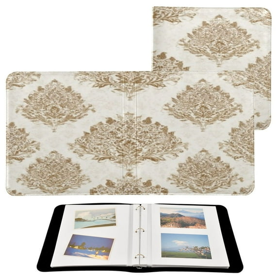 BZSMCE Photo Album Book Scrapbooking Cream Gold Ornate Printed Picture ...