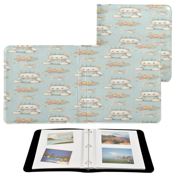 BZSMCE Photo Album Book Scrapbooking Cute Bears on Light Blue Printed ...
