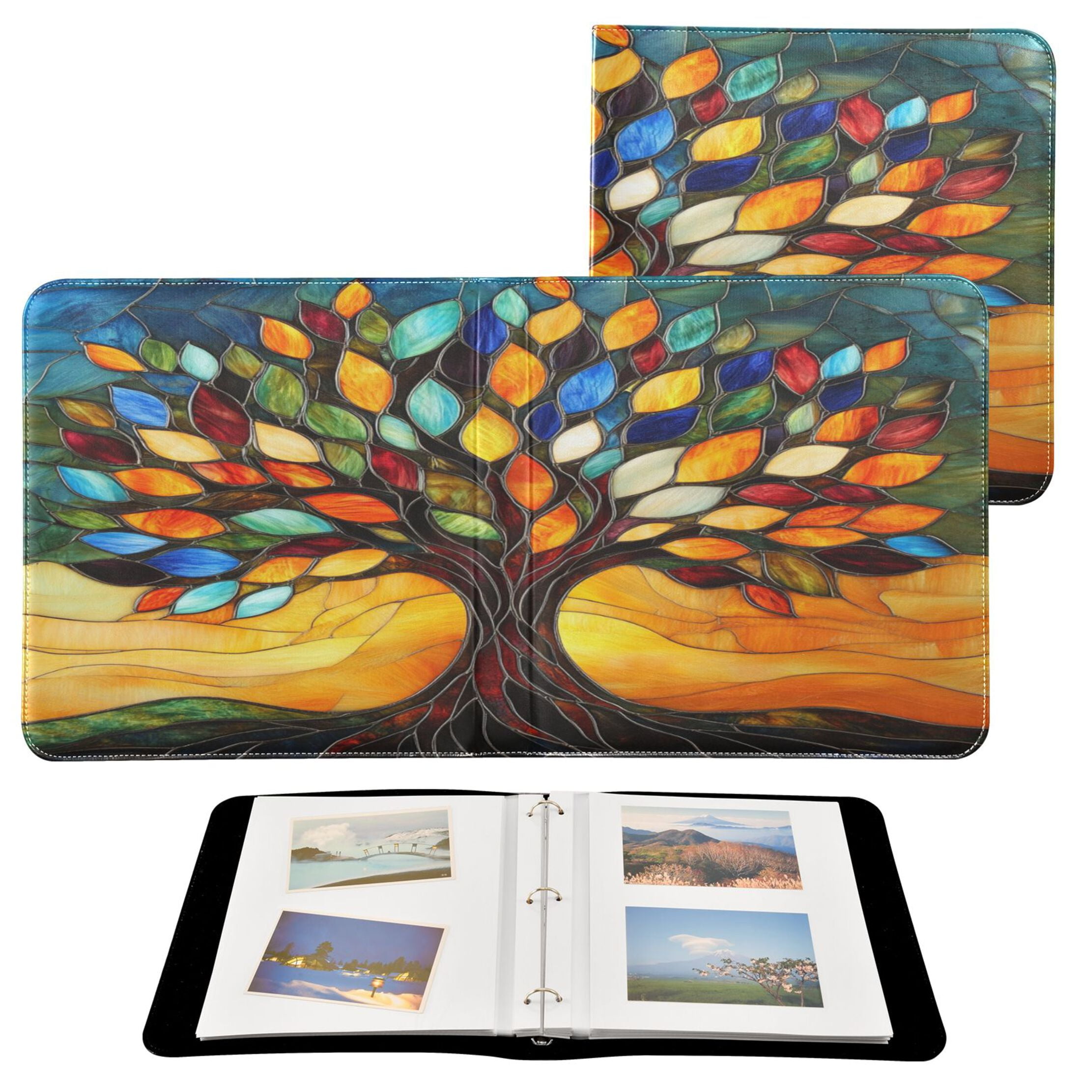 BZSMCE Photo Album Book Scrapbooking Design Glass Tree Printed Picture ...