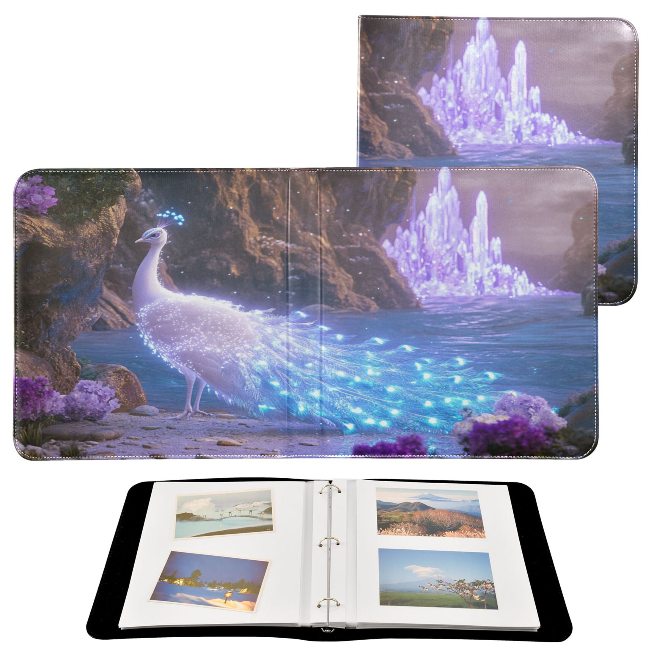 BZSMCE Photo Album Book Scrapbooking Fantasy Peacock Crystals Printed ...