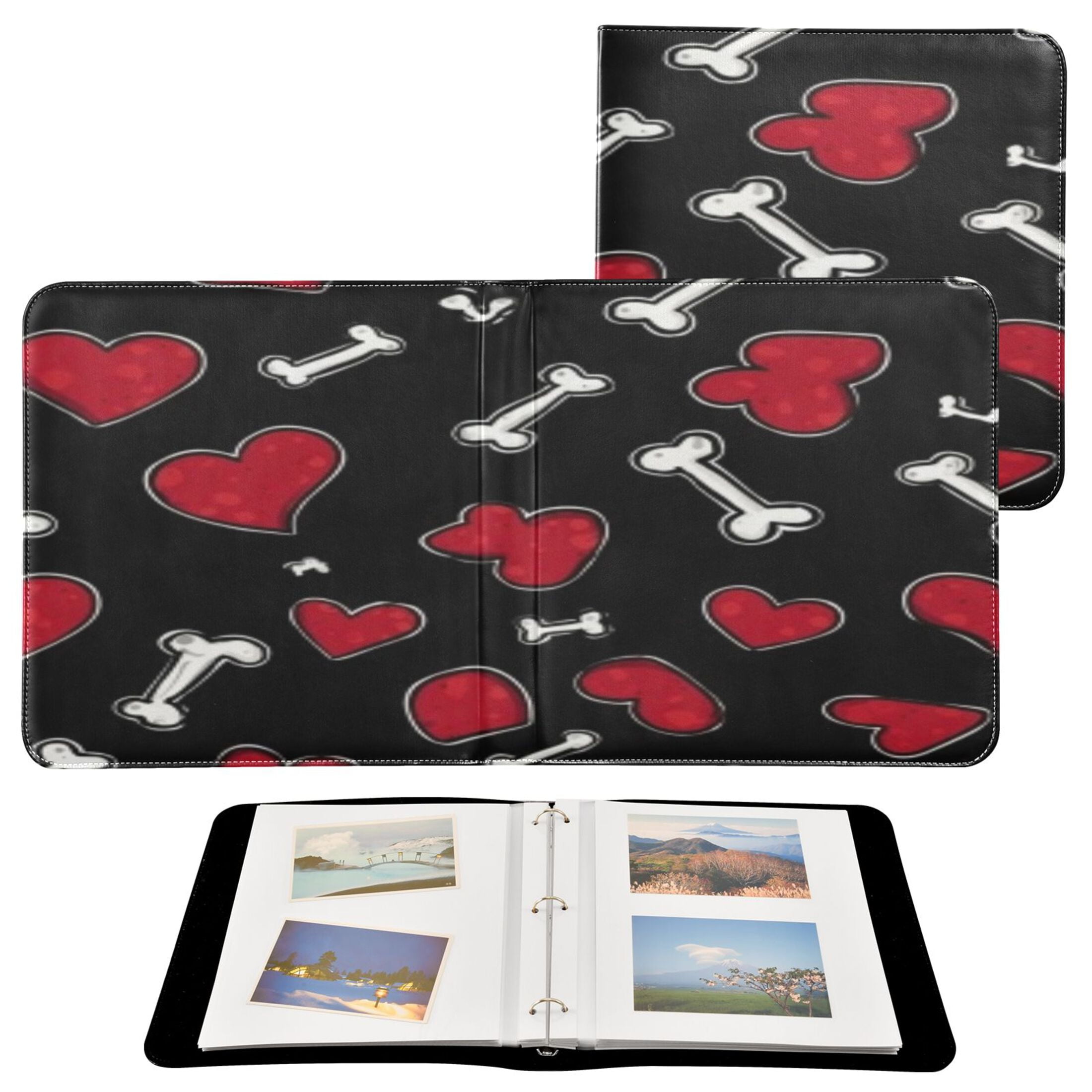 BZSMCE Photo Album Book Scrapbooking Heart Bone Black Printed Picture ...