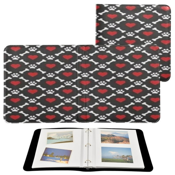 BZSMCE Photo Album Book Scrapbooking Heart Paw Black Printed Picture ...
