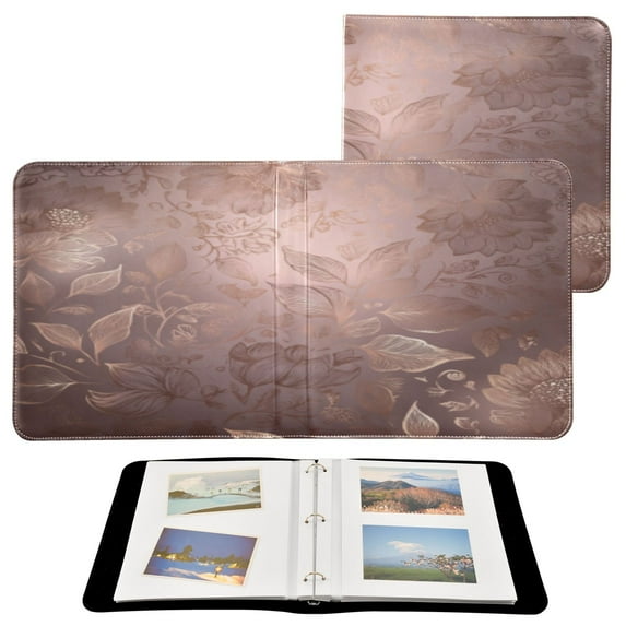 BZSMCE Photo Album Book Scrapbooking Intricate Golden Flower Design ...