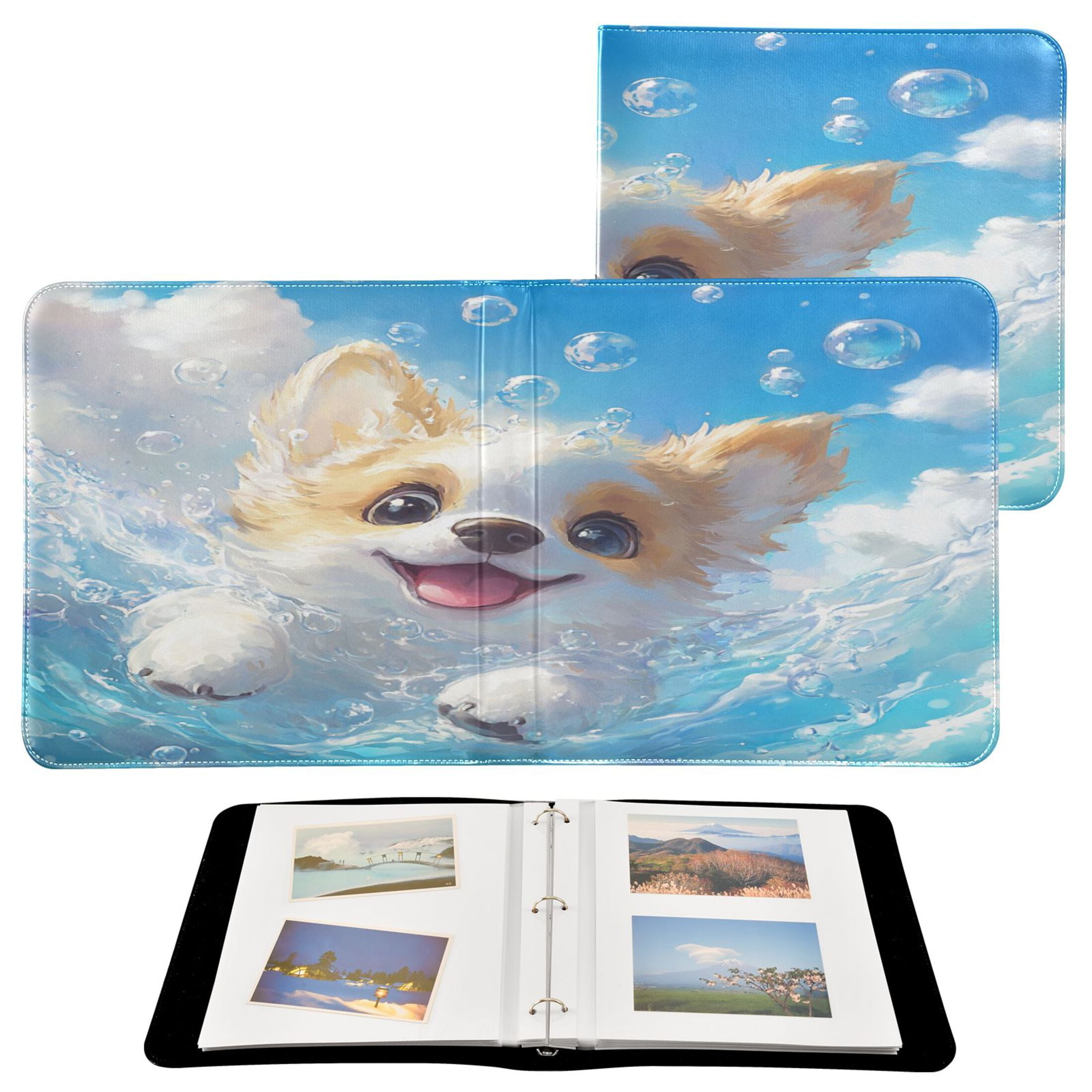 BZSMCE Photo Album Book Scrapbooking Joyful Corgi in Splash-tastic ...