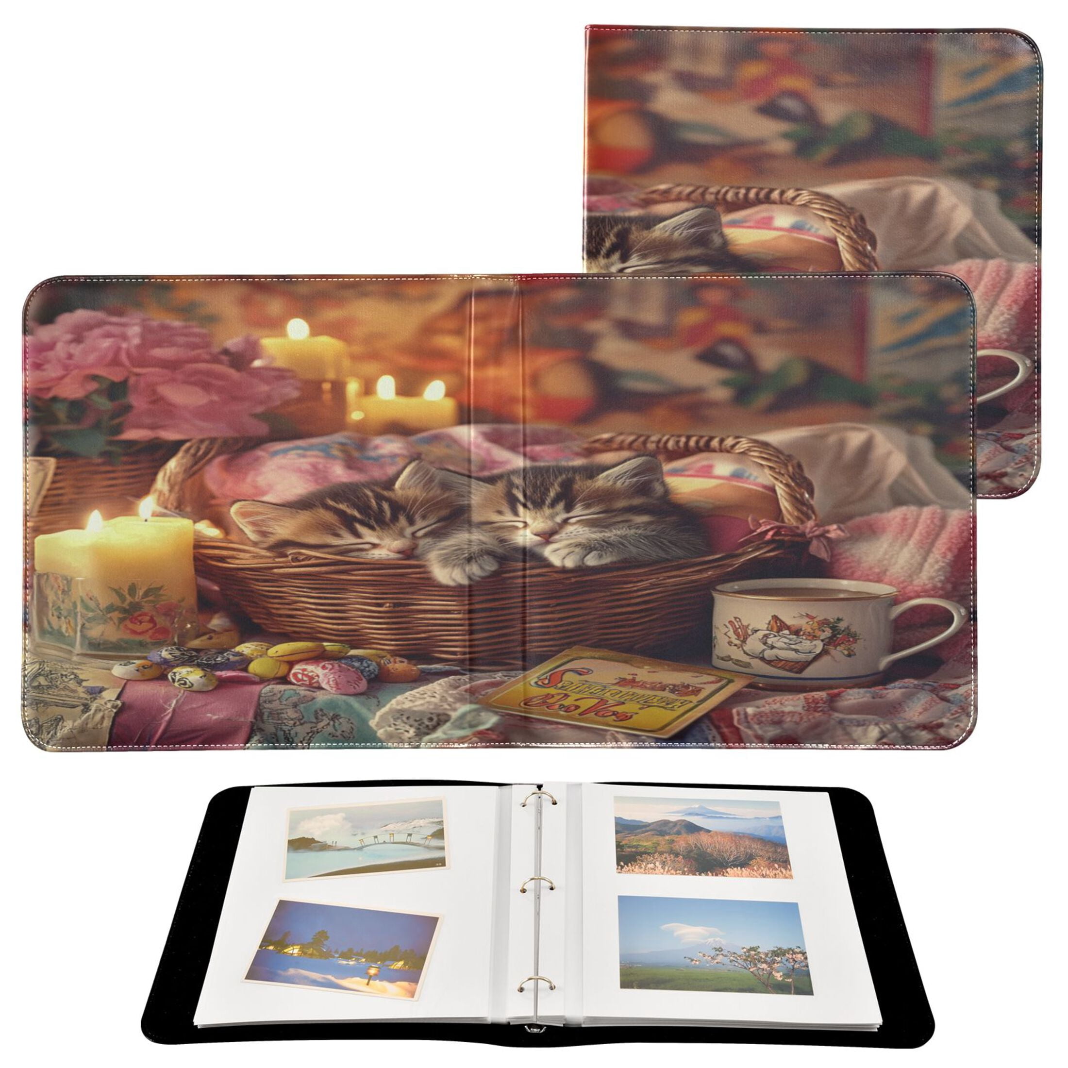 BZSMCE Photo Album Book Scrapbooking Kittens Playing in Sewing Room ...