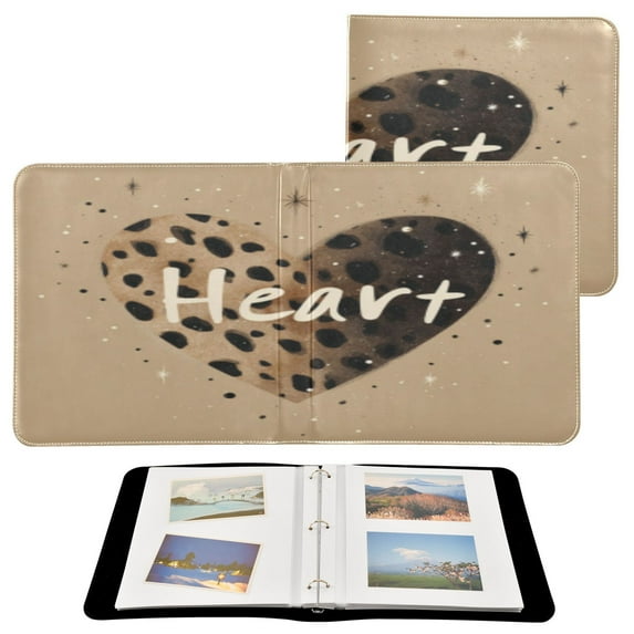 BZSMCE Photo Album Book Scrapbooking Leopard Heart Charm Printed ...