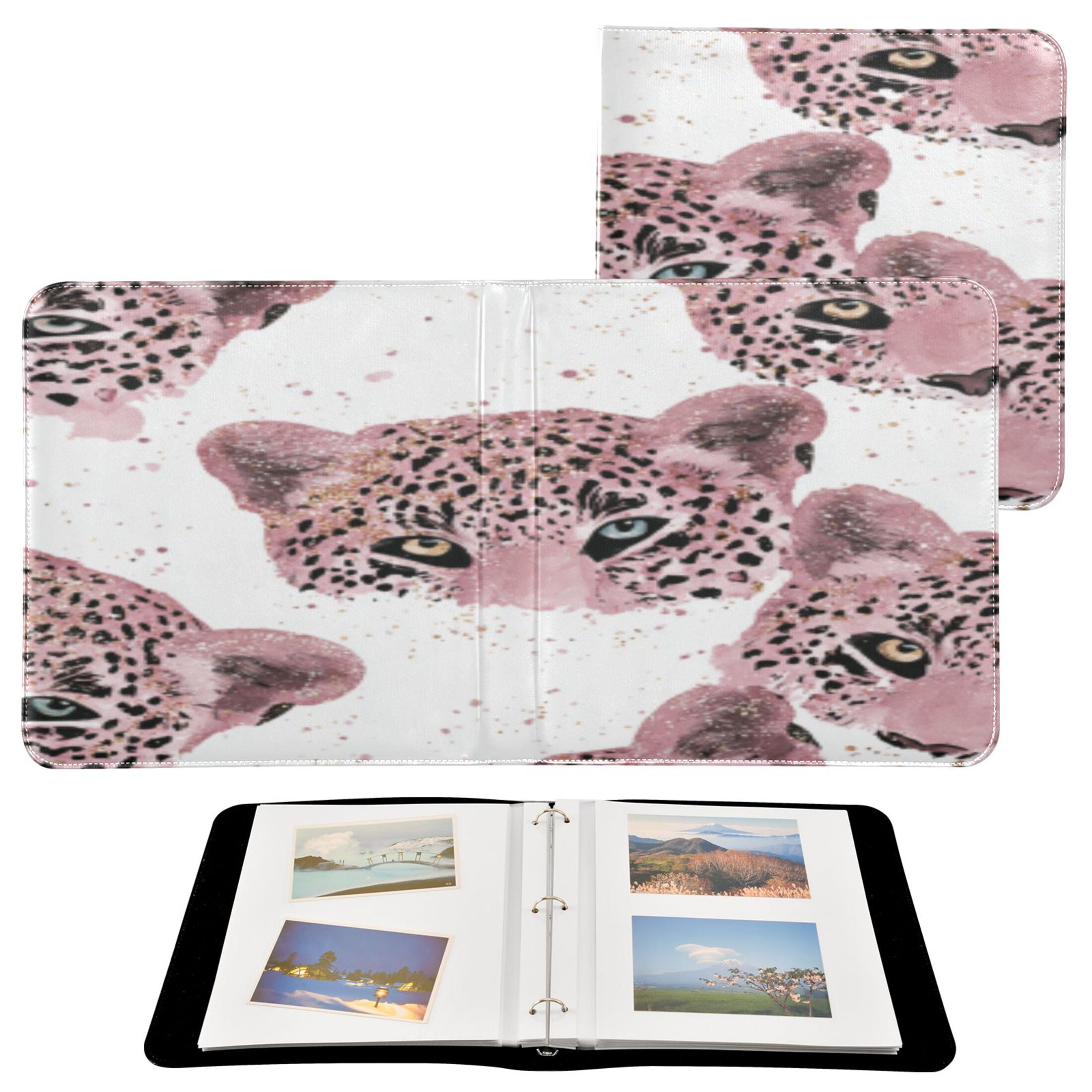 BZSMCE Photo Album Book Scrapbooking Pink Leopard Printed Picture Album ...