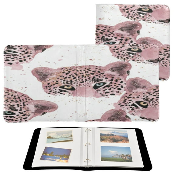 BZSMCE Photo Album Book Scrapbooking Pink Leopard Printed Picture Album ...