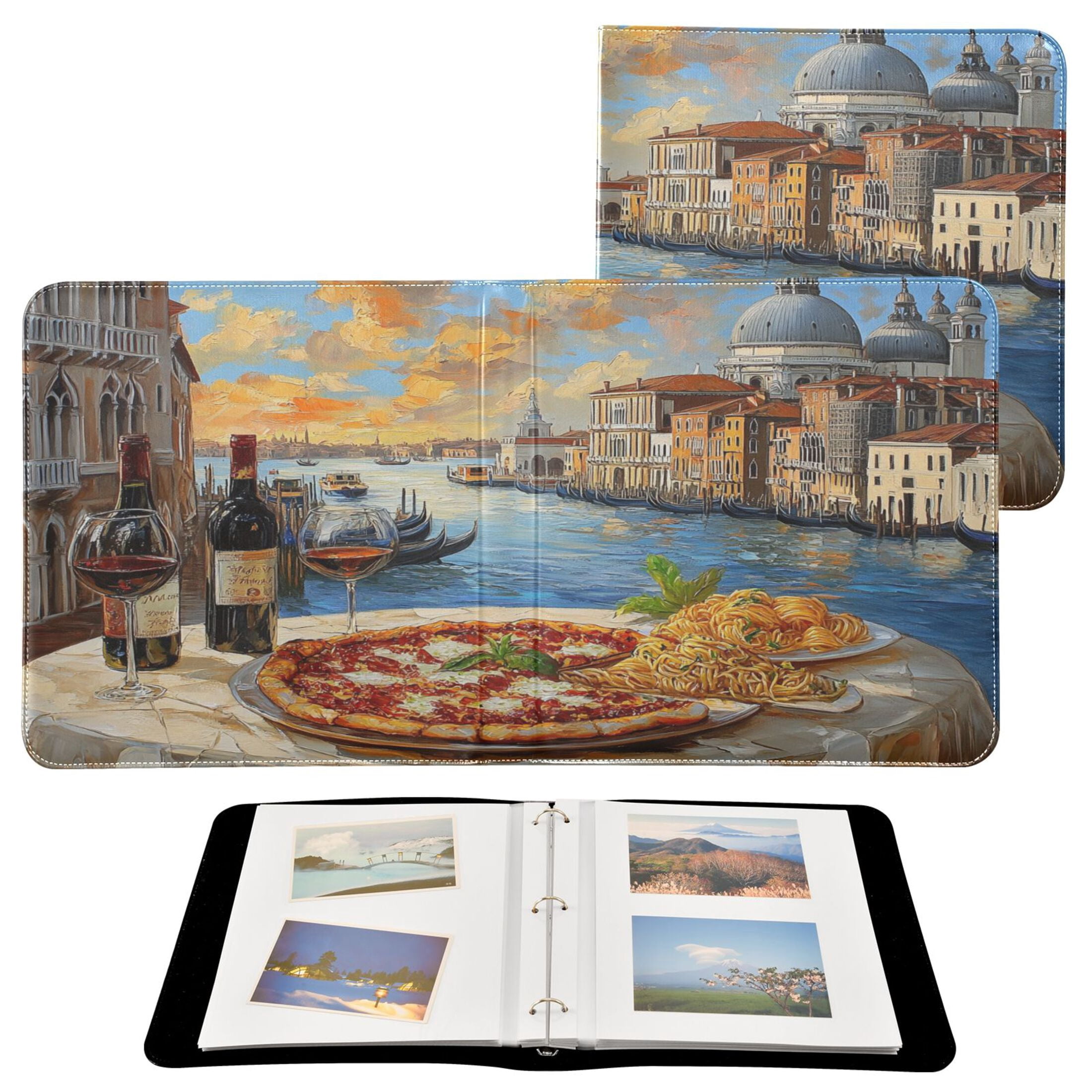 BZSMCE Photo Album Book Scrapbooking Pizza Pasta Wine Venetian Canal ...