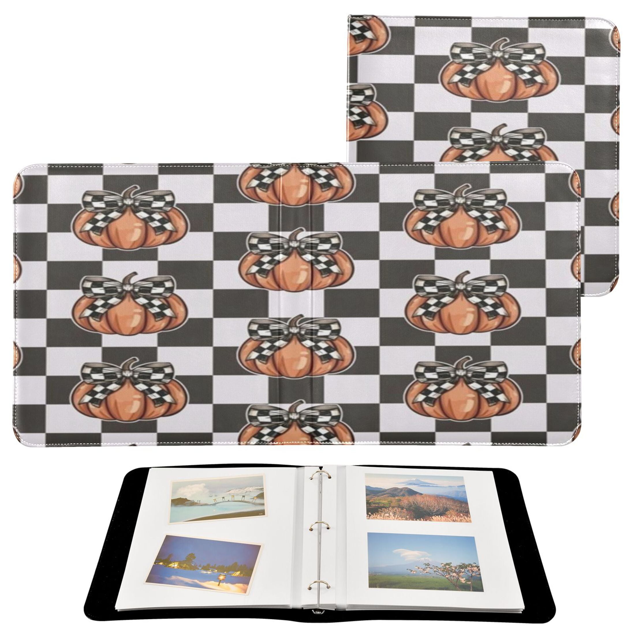 BZSMCE Photo Album Book Scrapbooking Pumpkin Checkerboard Charm Printed ...