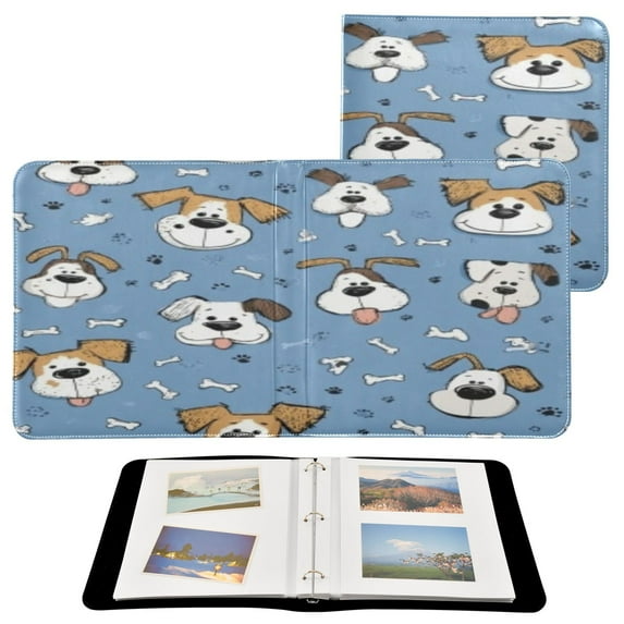 BZSMCE Photo Album Book Scrapbooking Puppy & Bone Playful Print Printed ...