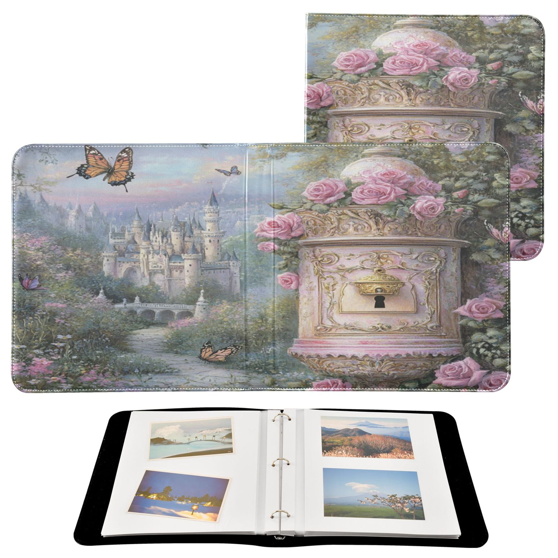 BZSMCE Photo Album Book Scrapbooking Retro Castle Painting Printed ...