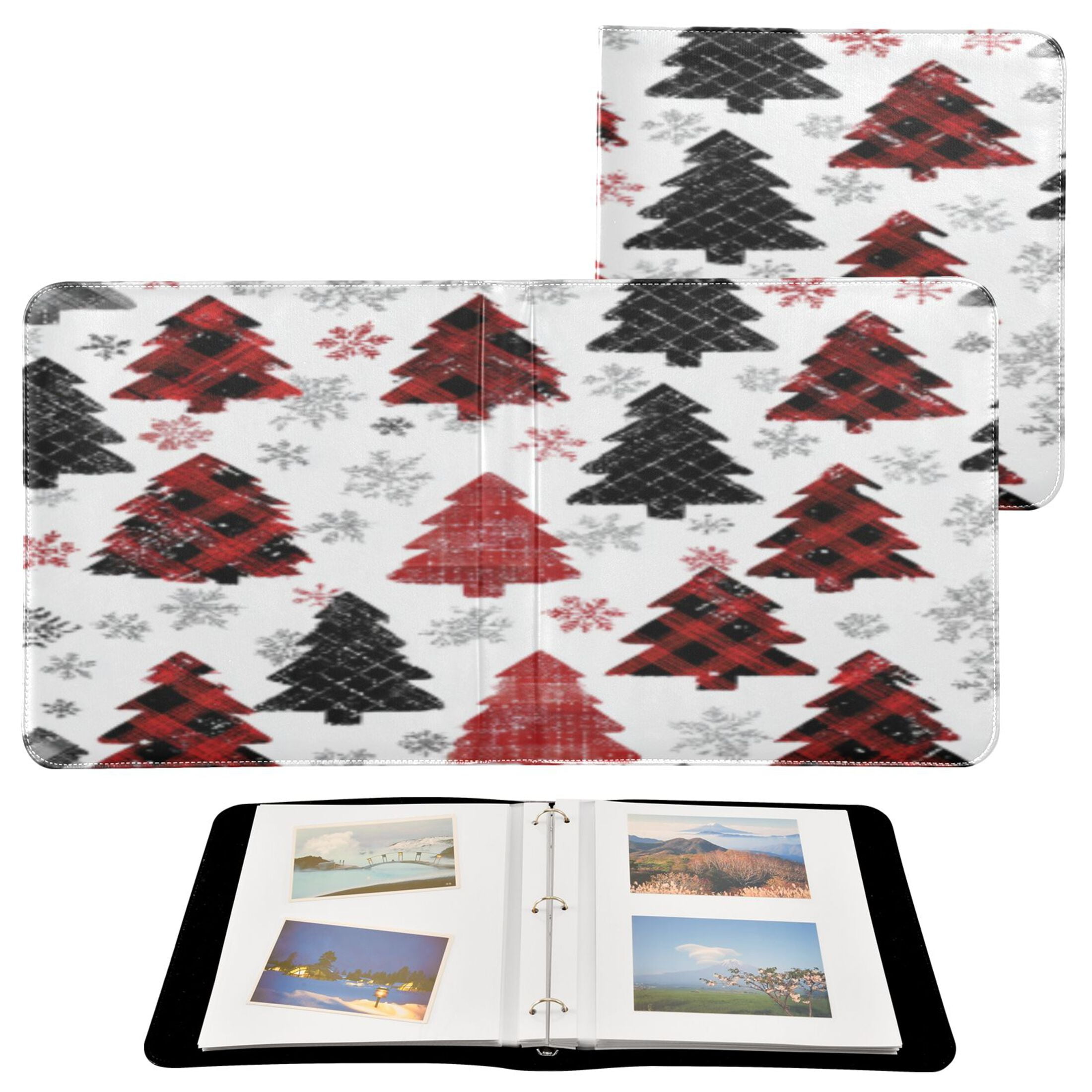 BZSMCE Photo Album Book Scrapbooking Rustic Christmas Tree Printed ...