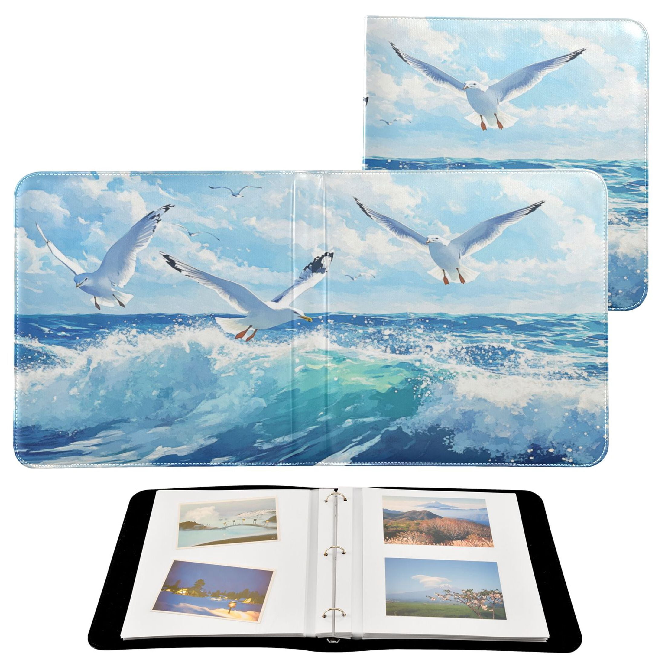 BZSMCE Photo Album Book Scrapbooking Seagull over Ocean Printed Picture ...