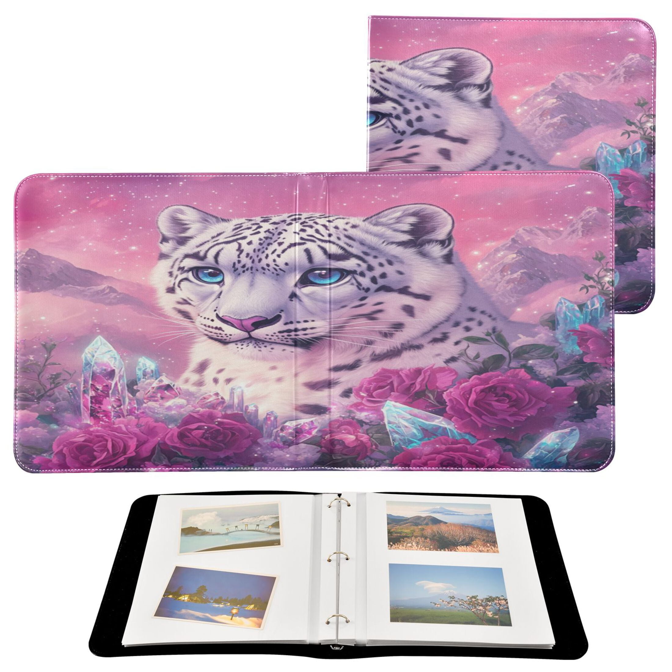 BZSMCE Photo Album Book Scrapbooking Snow Leopard Fantasy Art Printed ...