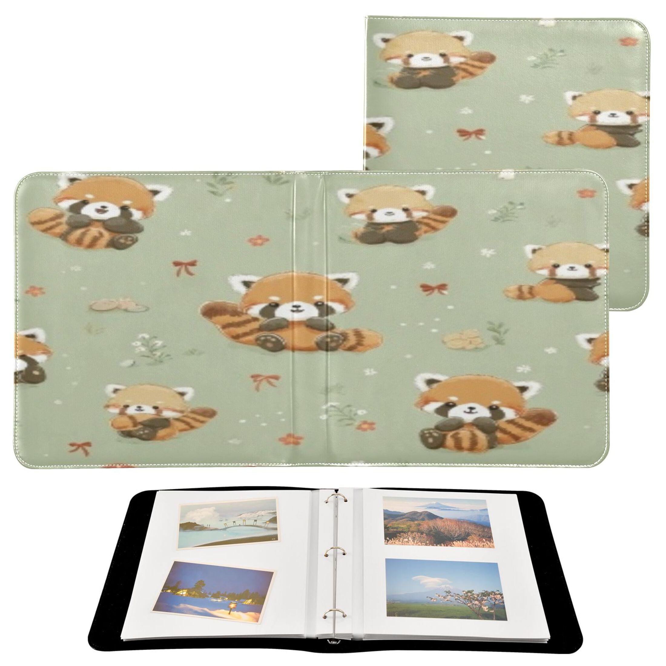 BZSMCE Photo Album Book Scrapbooking Snuggly Red Panda Printed Picture ...