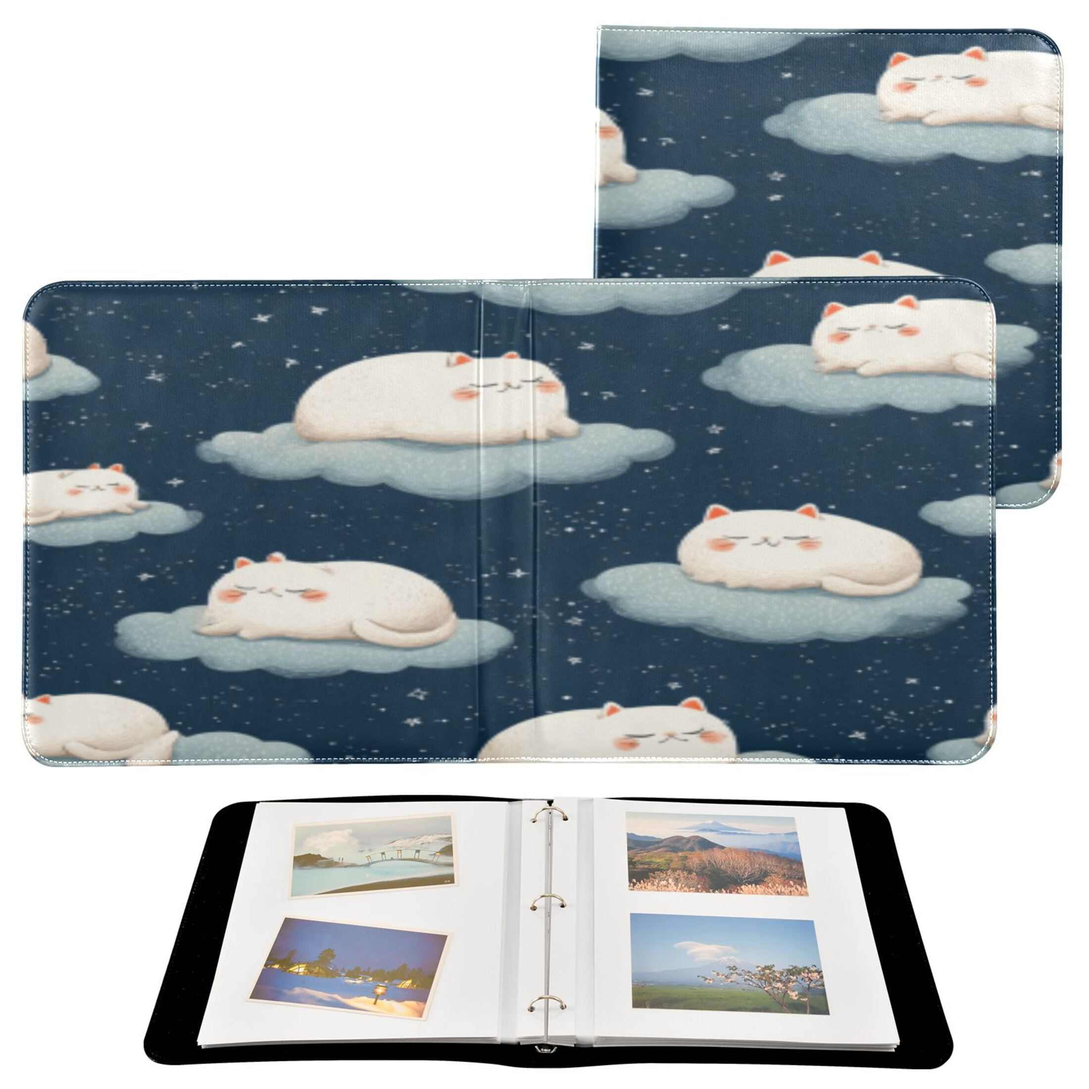 BZSMCE Photo Album Book Scrapbooking Starry Night Cloud Cat Colony ...