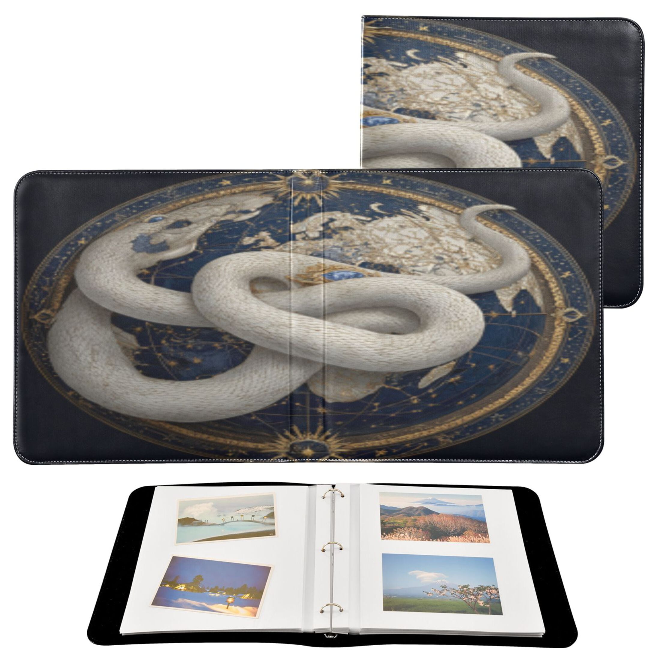 BZSMCE Photo Album Book Scrapbooking White Snake & Celestial Globe ...