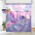 BZSMCE Pink Fantasy Fish Pattern Bathroom Shower Curtain Set with Hooks ...