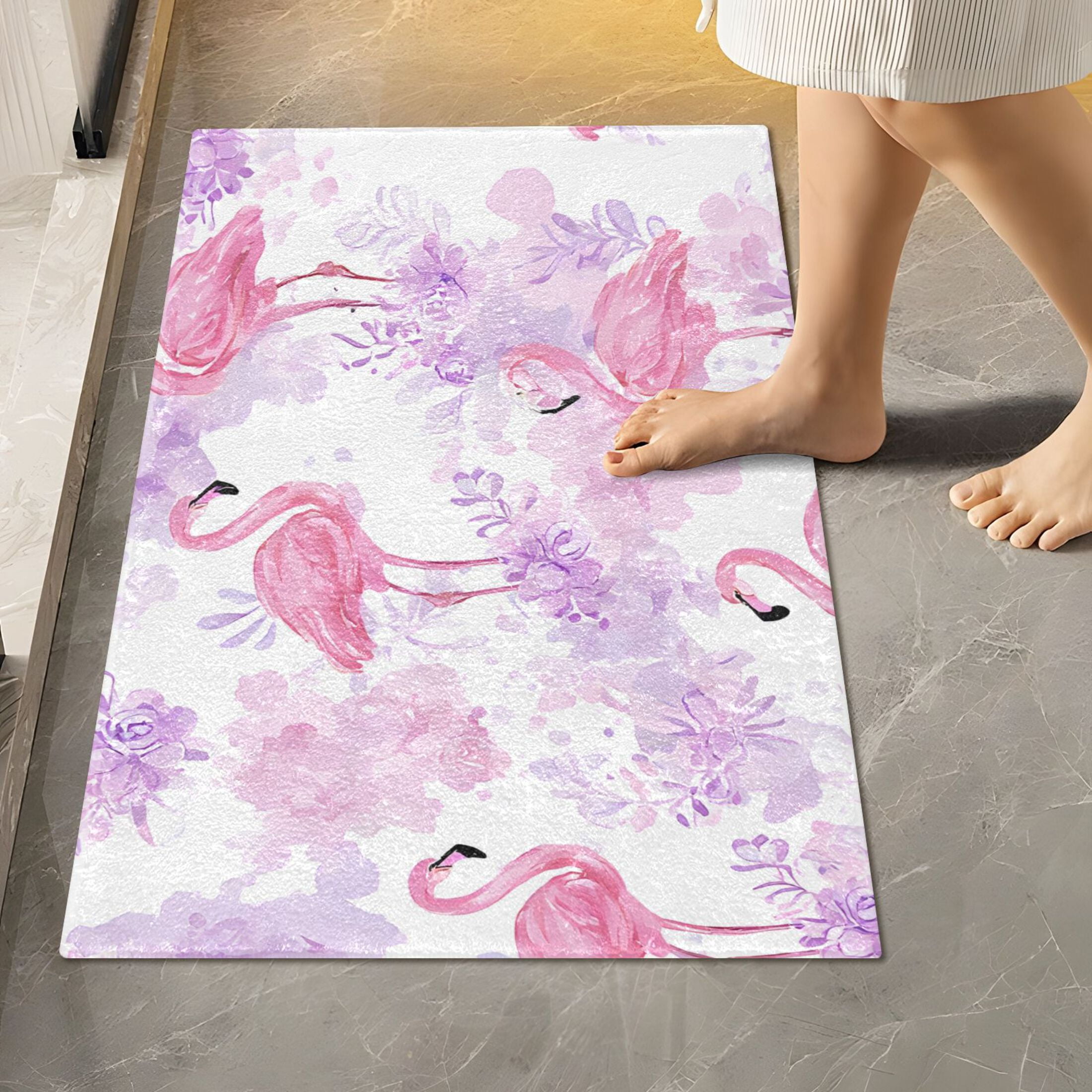 BZSMCE Pink Flamingo Pattern Pattern 2-Piece Non-Slip Absorbent ...