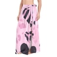 BZSMCE Pink Heart-shaped Striped Leopard Print Pattern Maxi Cover-Up ...