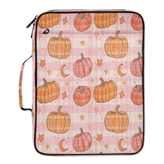 BZSMCE Pink Plaid Pumpkin Pattern Pattern Water-Resistant Filing Folder ...