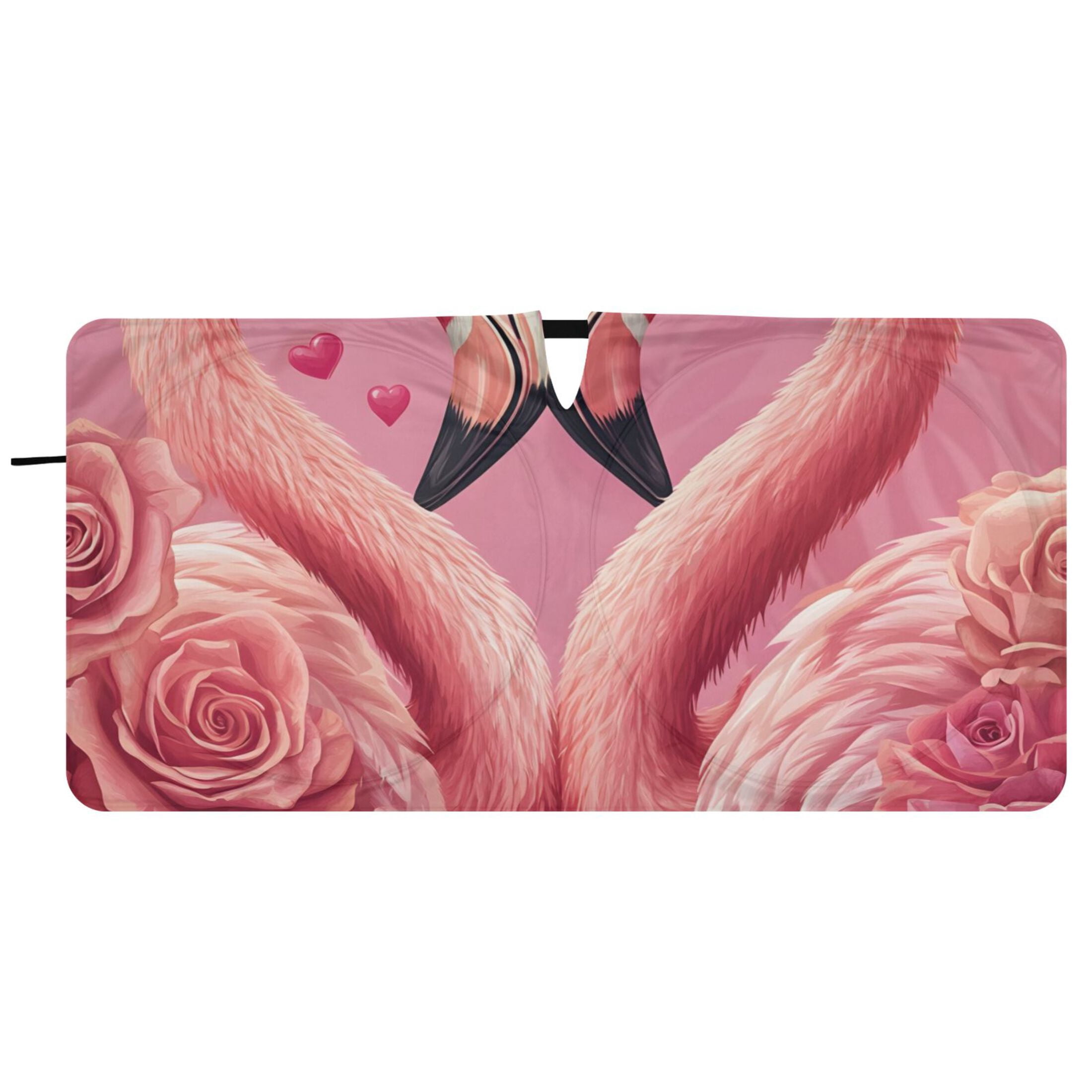 BZSMCE Pink Rose Heart Shaped Two Flaming Shade Foldable UV Protection ...