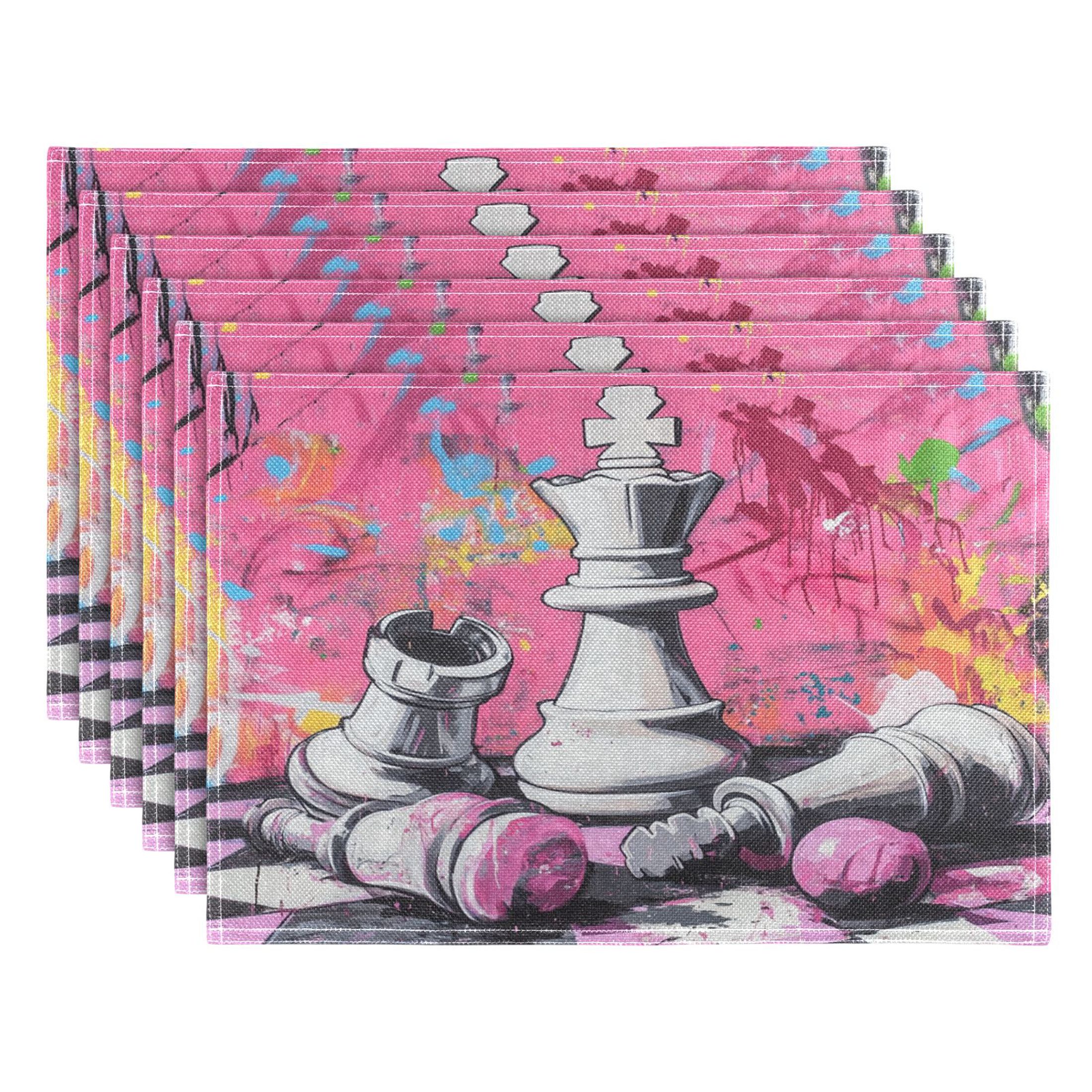 BZSMCE Placemats Chess Pieces in Chaos Printed Coffee mat 12 x 18 Inch ...