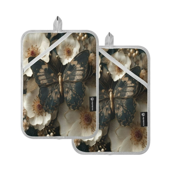 BZSMCE Pot Holder Oven Mitts Cooking Baking Black Butterfly Creative ...