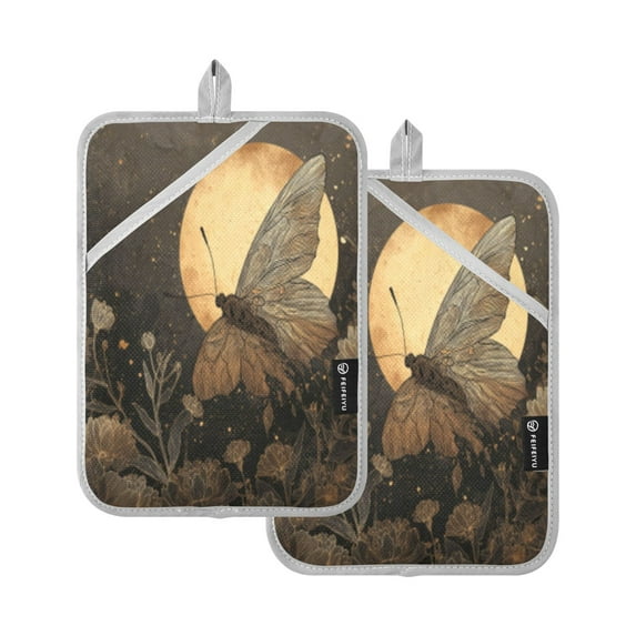 BZSMCE Pot Holder Oven Mitts Cooking Baking Goldlight Butterfly ...