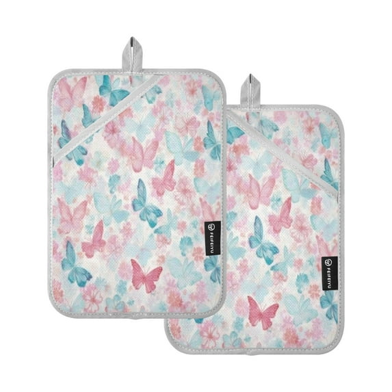 BZSMCE Pot Holder Oven Mitts Cooking Baking Pastel Butterfly-petal Mist ...