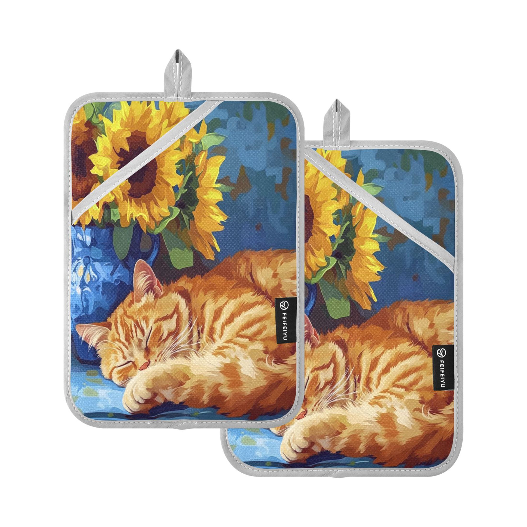 BZSMCE Pot Holder Oven Mitts Cooking Baking Sunlit Slumber Creative ...