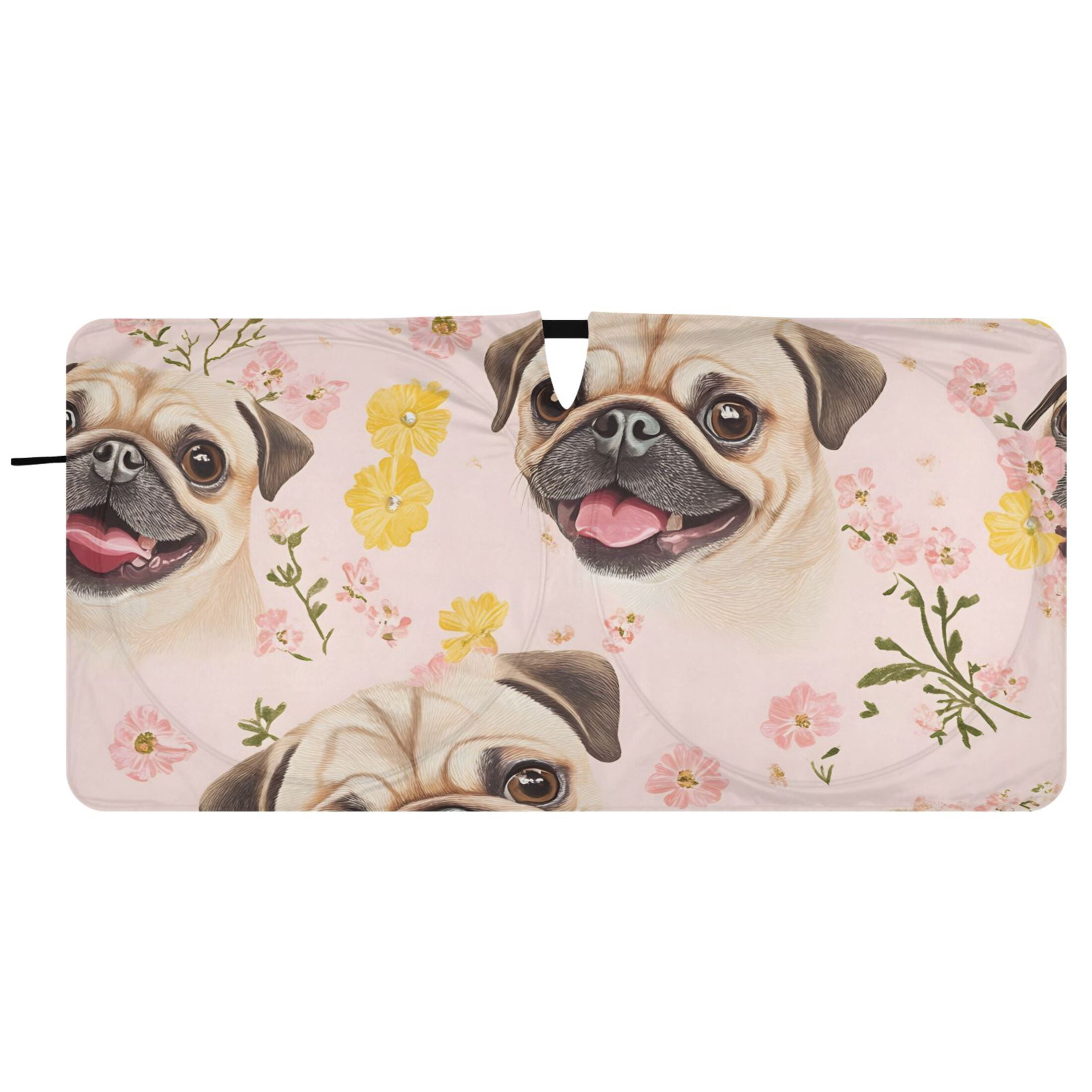 BZSMCE Pugs Flower Pattern Shade Foldable UV Protection for Car SUV ...