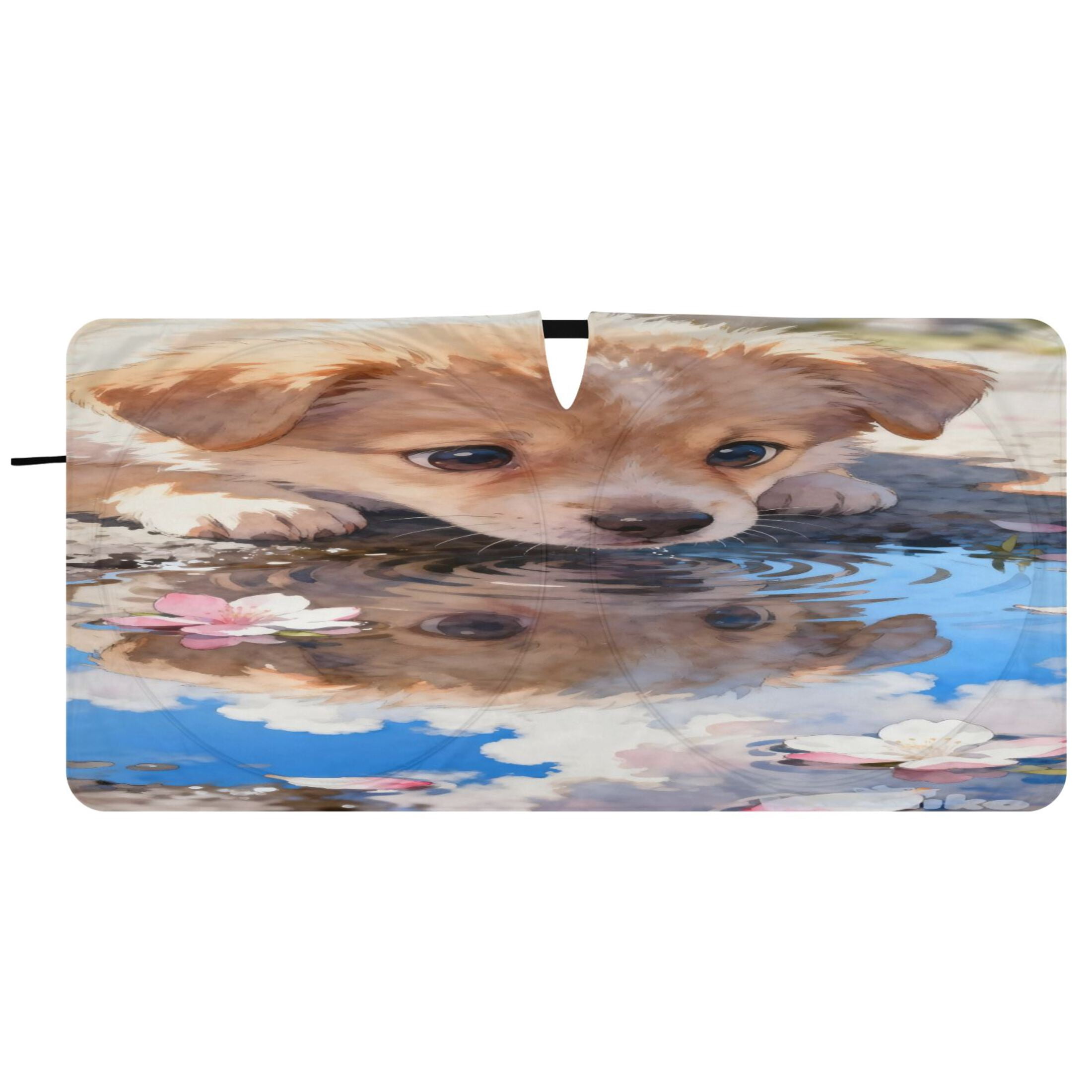 BZSMCE Puppy’s Sky Reflection Shade Foldable UV Protection for Car SUV ...
