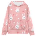 BZSMCE Rabbit Head Pattern Print Hoodie Casual Pullover Sweatshirt With ...