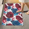 BZSMCE Red and Blue Rose Pattern Pattern 2-Piece Non-Slip Absorbent ...