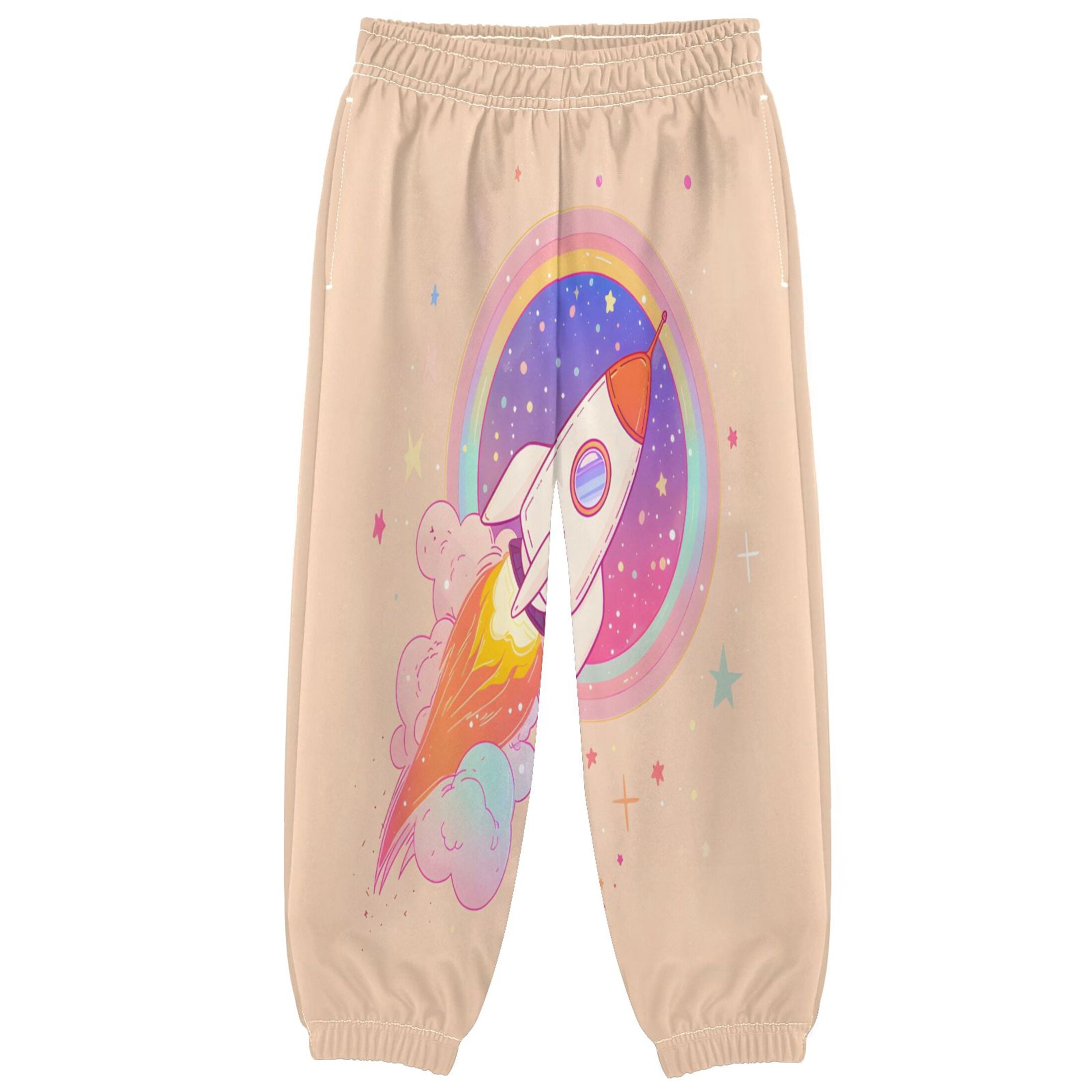 BZSMCE Rockets Cartoon Stickers Print Elastic Waist Jogger Pants ...