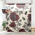 BZSMCE Rose Beetle Pattern Pattern Bathroom Shower Curtain Set with ...